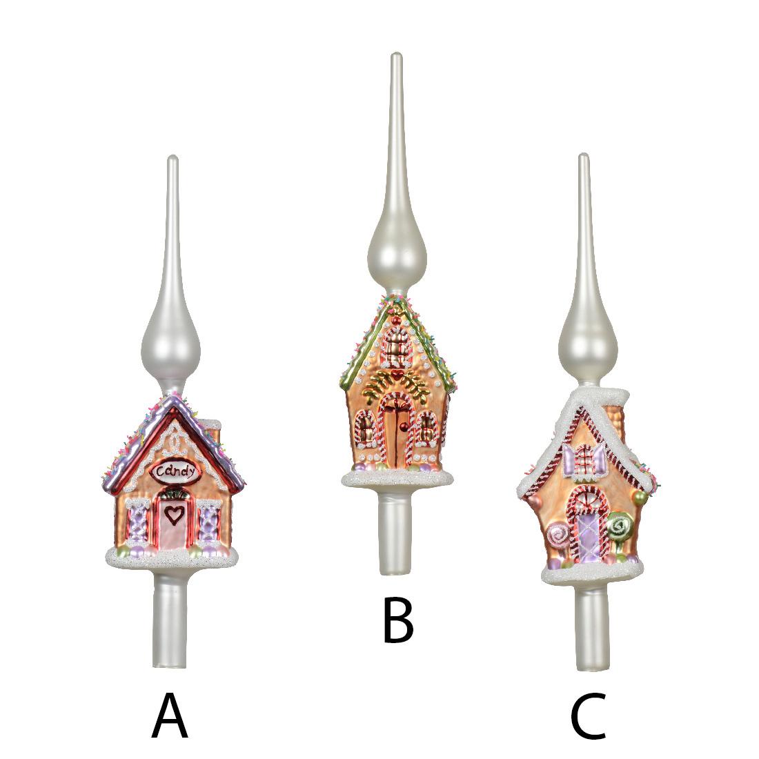 Glass Gingerbread House Tree Topper – Christmas Place