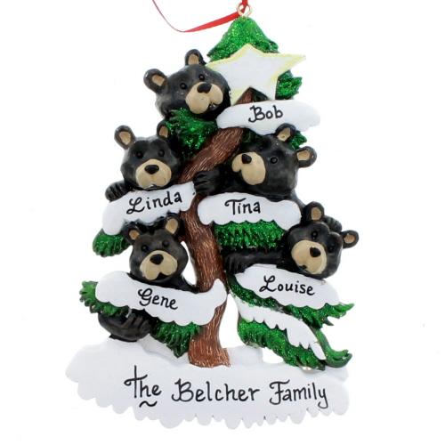 Bears on Tree Family of 5 – Christmas Place