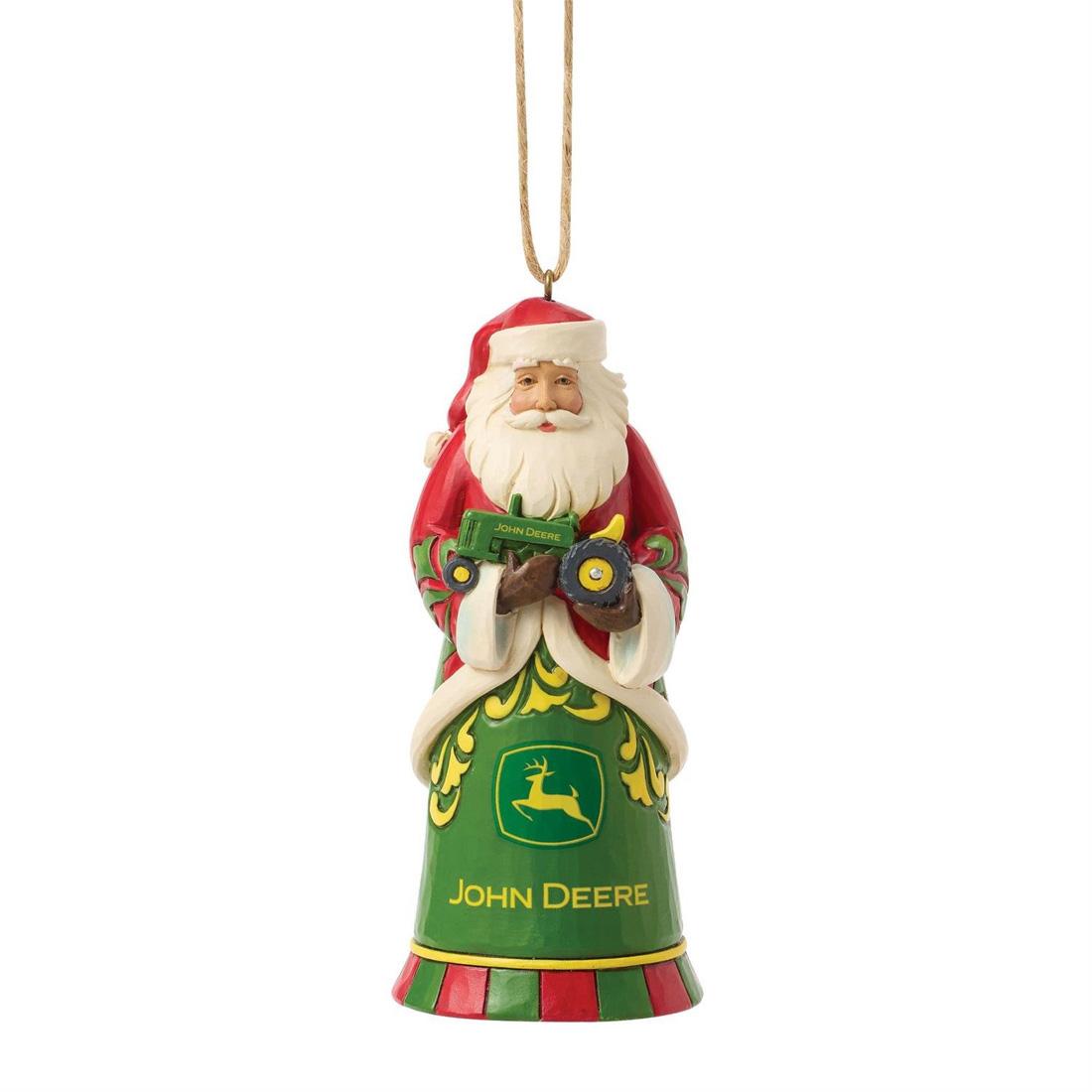 Santa Holding John Deere Tractor Ornament – Christmas Place
