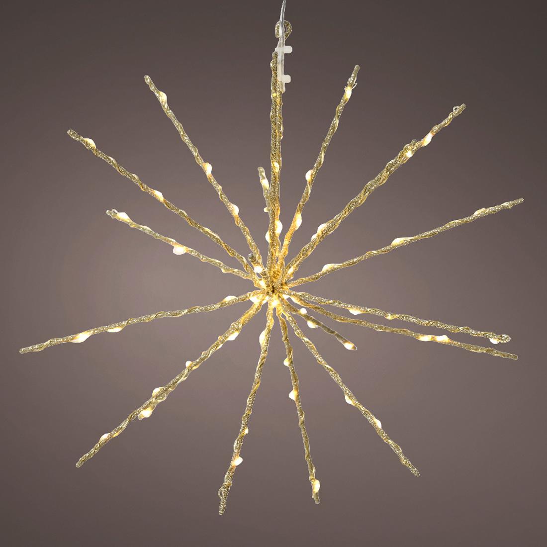 130Lt Warm White Gold Pole Star – Christmas Place